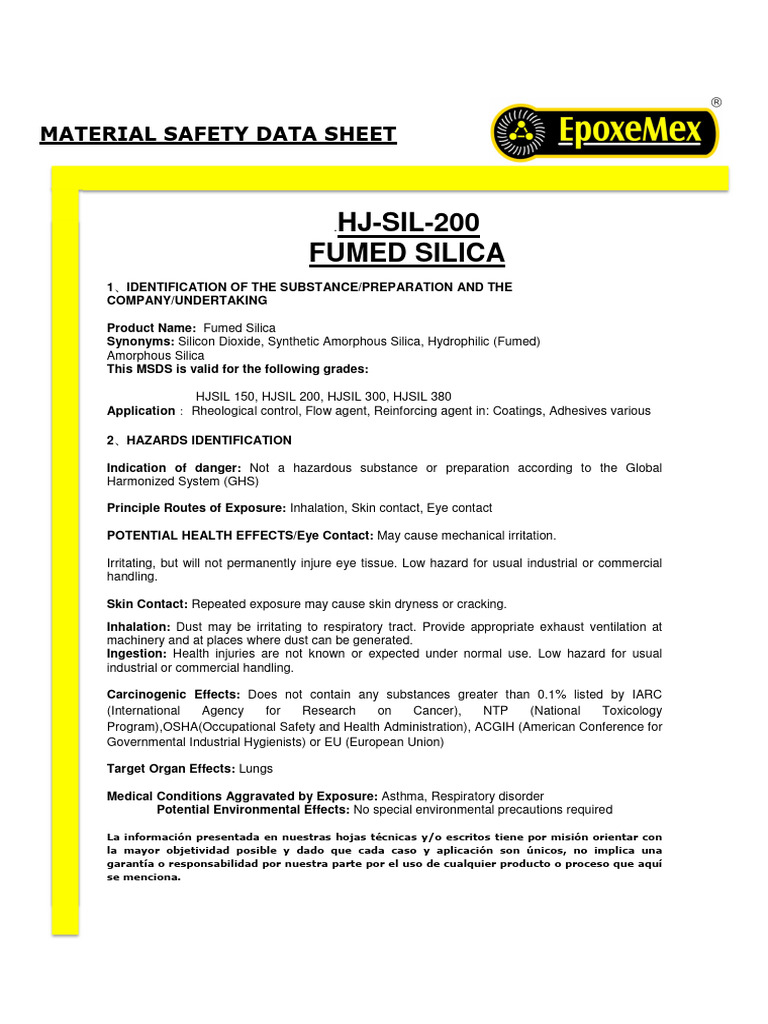 HS Hj-Sil 200 | PDF | Superfund | Dangerous Goods