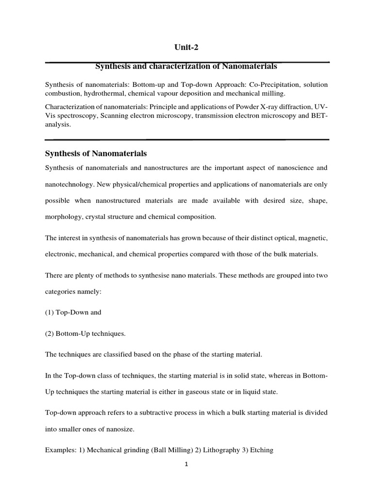 Unit II | PDF | Chemical Vapor Deposition | Transmission Electron Microscopy