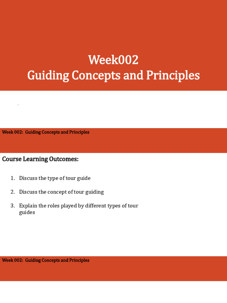 W2 PPT Guiding Concepts and Principles 1 | PDF | Tourism | Mediation