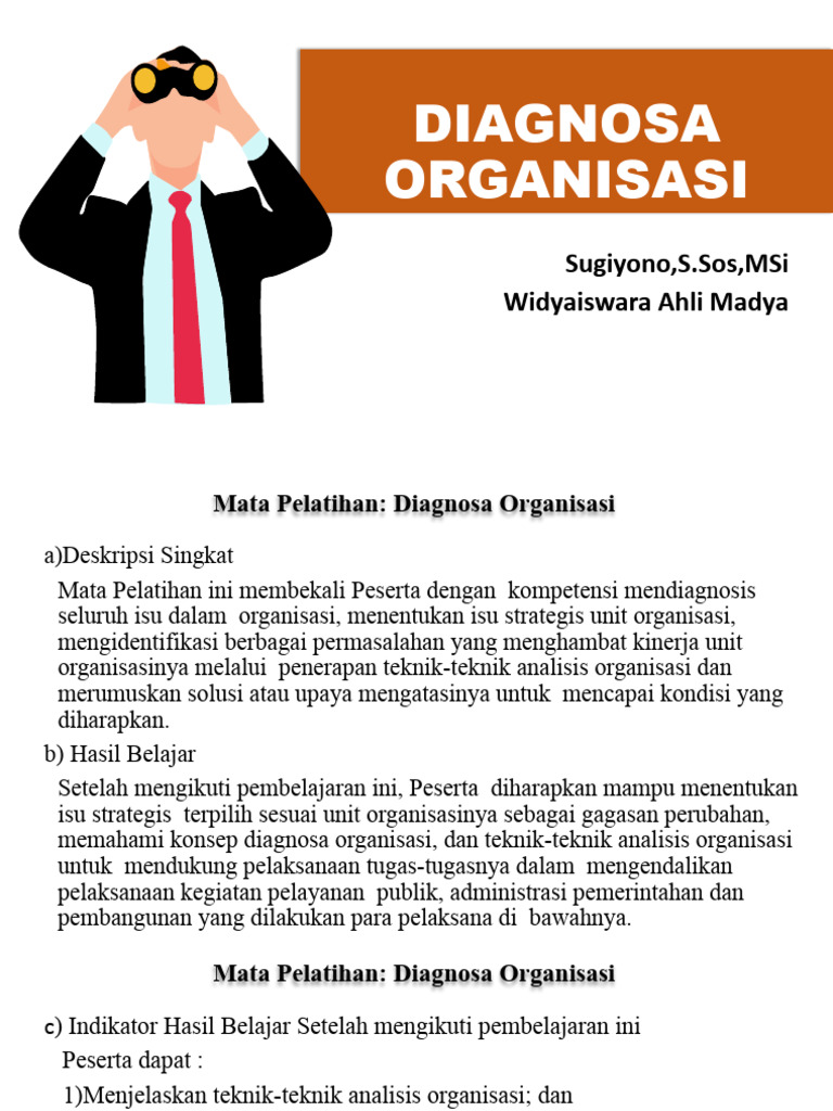 Diagnosa Organisasi - PKP Ag2 - Sugiyono | PDF