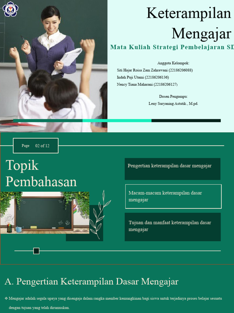 1 - PPT - Keterampilan Mengajar | PDF | Pengembangan Diri