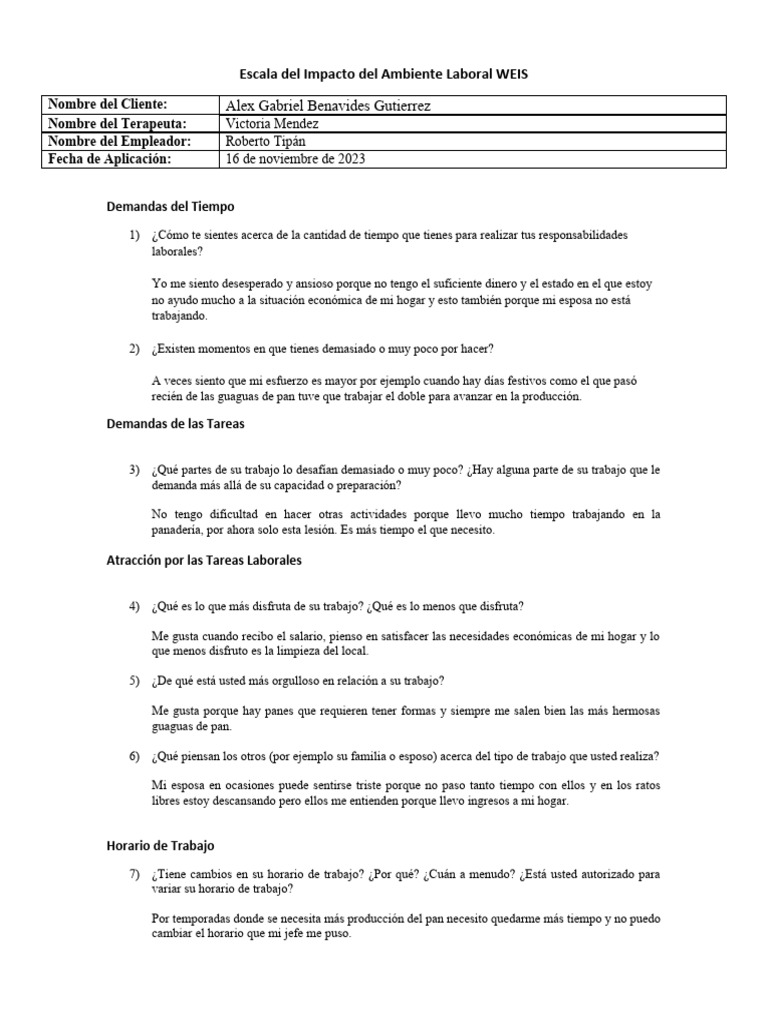 WEIS Caso Clínico | PDF | Panes