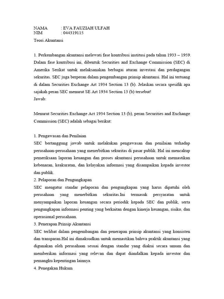 EVA FAUZIAH ULFAH - Teori Akuntansi | PDF | Bisnis | Komputer