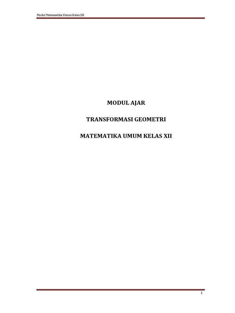 Transformasi Fungsi Kelas XII | PDF