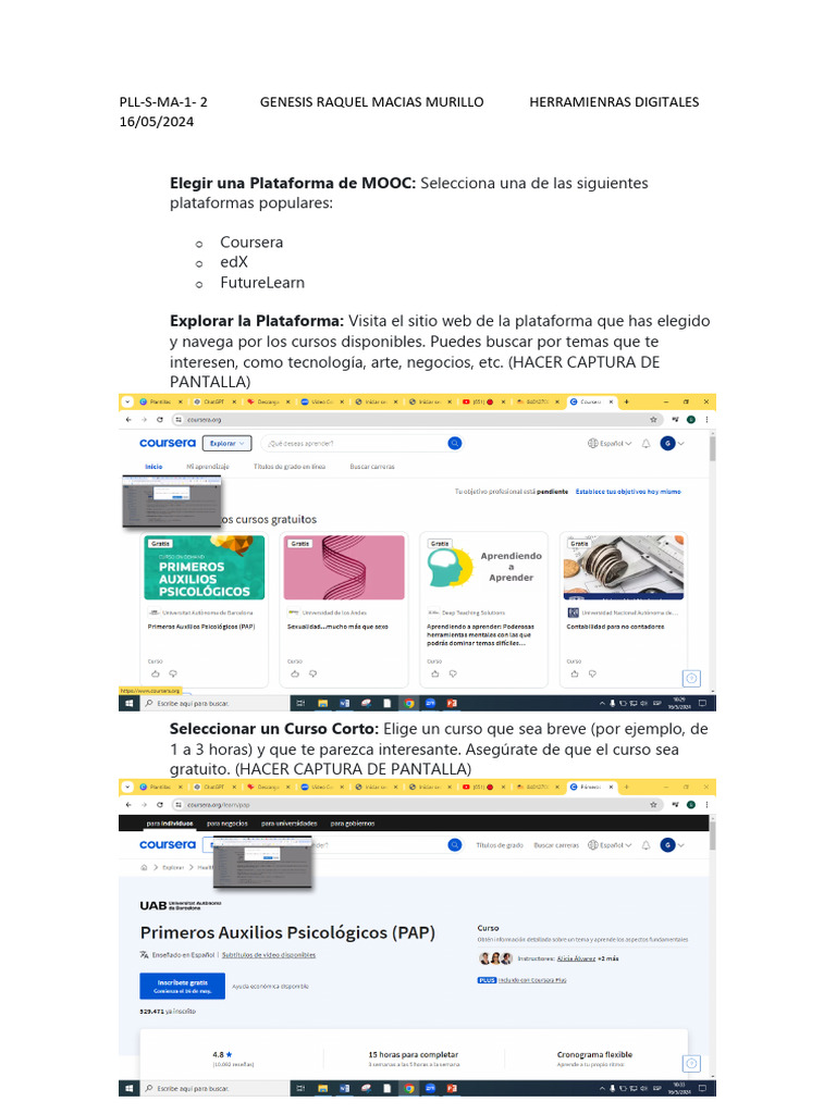 HERRAMIENTAS DIGITALES Actividad en Clase | PDF | Curso abierto masivo en linea | Aprendizaje