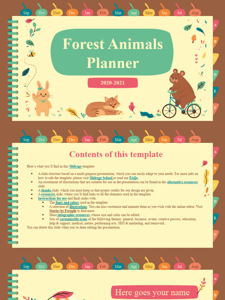 Forest Animals Planner - by Slidesgo | Download Free PDF | Planets ...