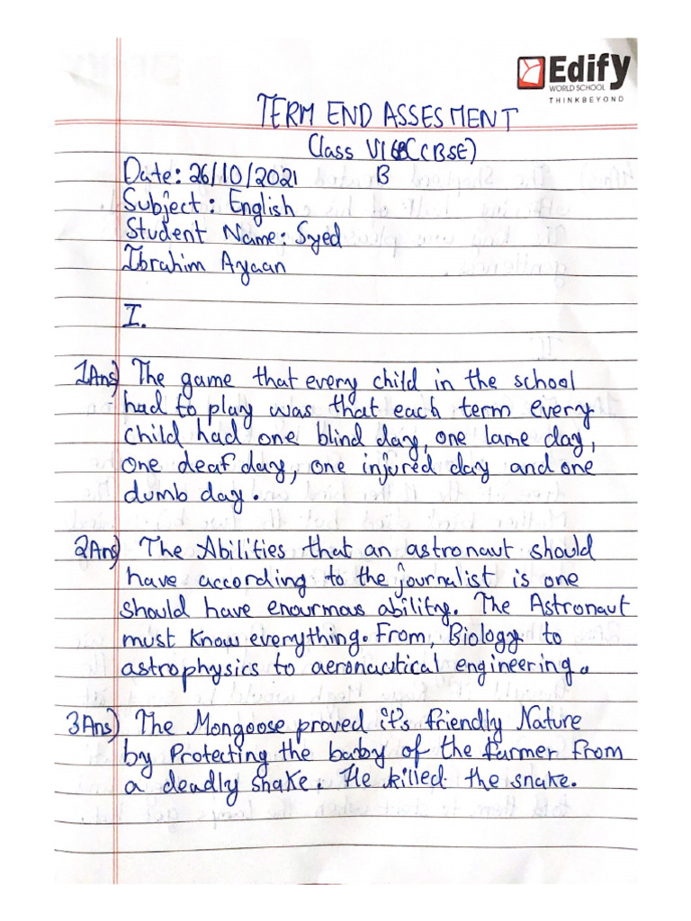 Ayaan Tea Pen Paper Test | PDF