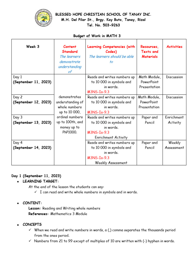 Math 3 Week 3 | PDF | Learning