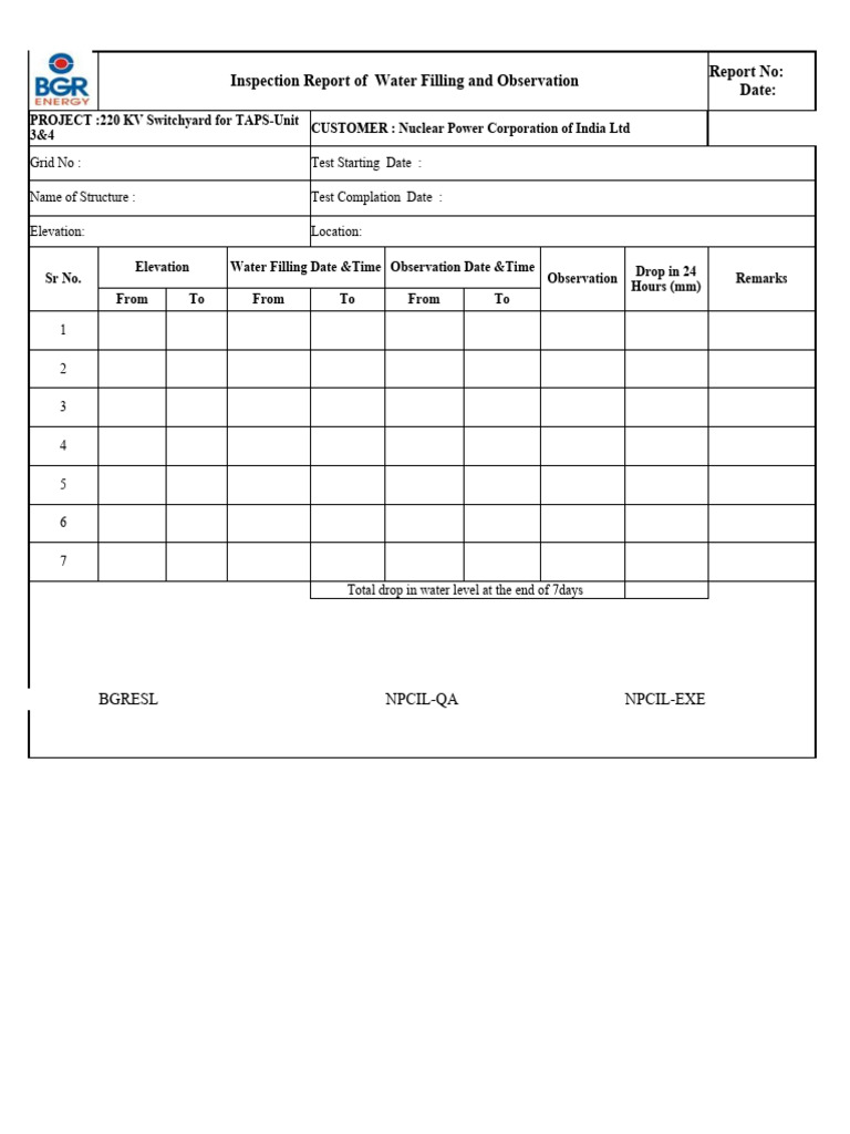 Water Inspection Report for TAPS Unit 3&4 | PDF