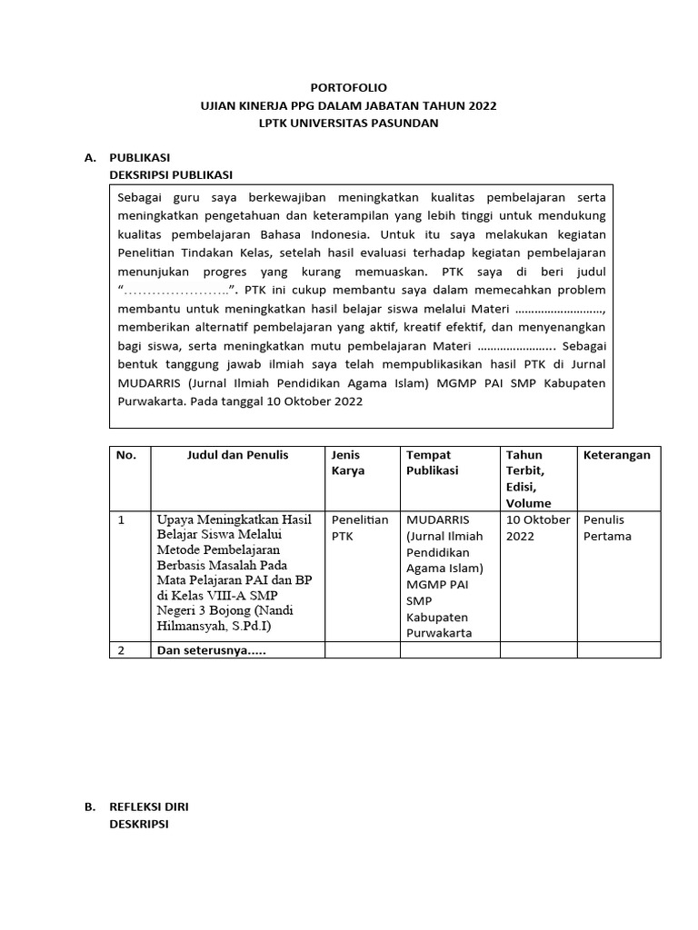 Rubrik Portofolio | PDF