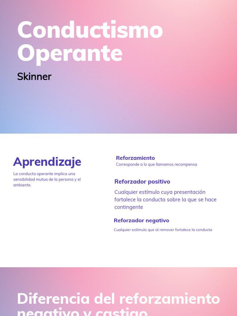 Semana 2-Skinner Conductismo Operante | PDF | Reforzamiento ...
