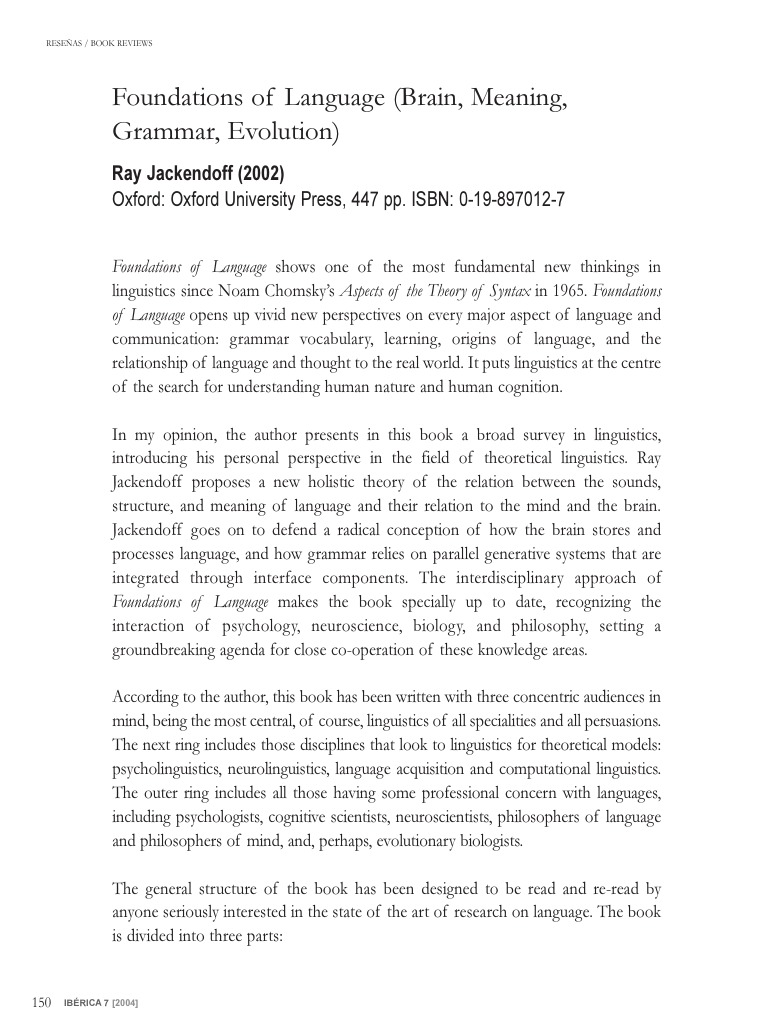 Jackendoff's Linguistic Foundations Explained | PDF | Linguistics ...