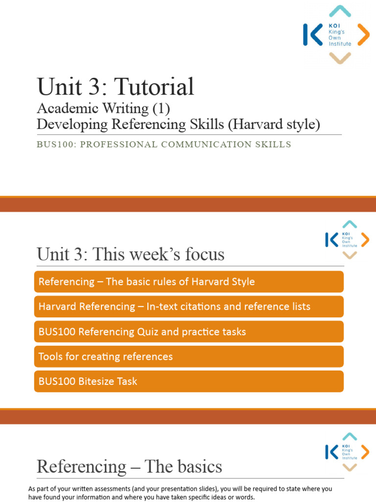 Week 3 Tutorial (Developing Referencing Skills) T124 | PDF | Citation ...