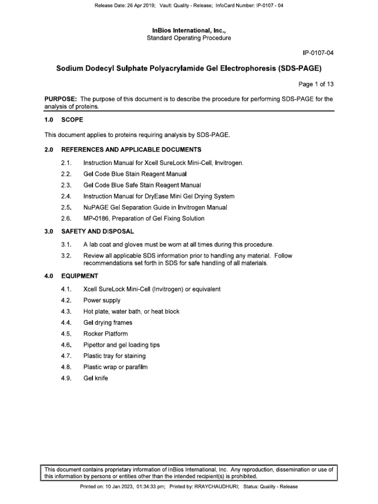 IP for SDS-PAGE | PDF