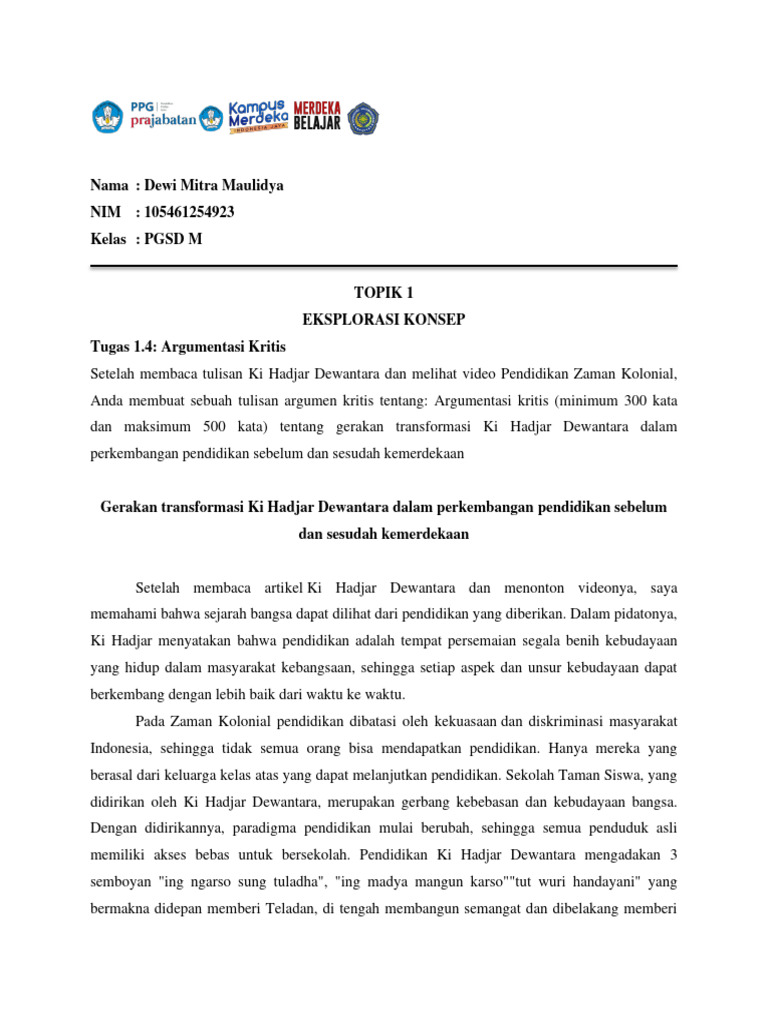 Topik 1 - Eksplorasi Konsep | PDF