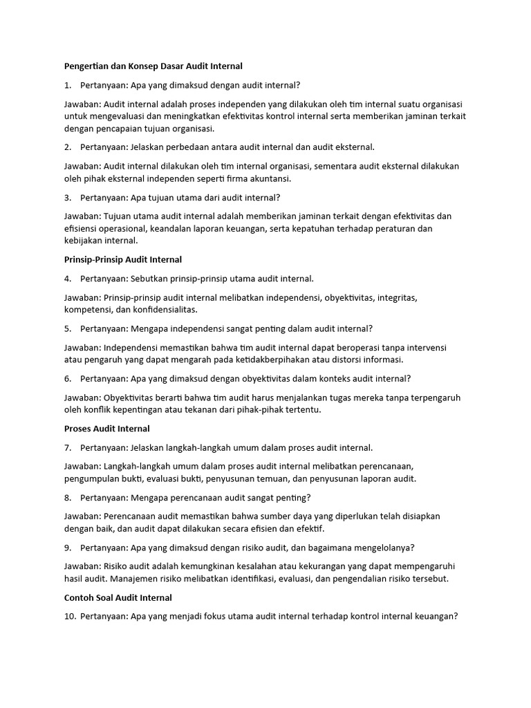 Soal Audit 4 | PDF