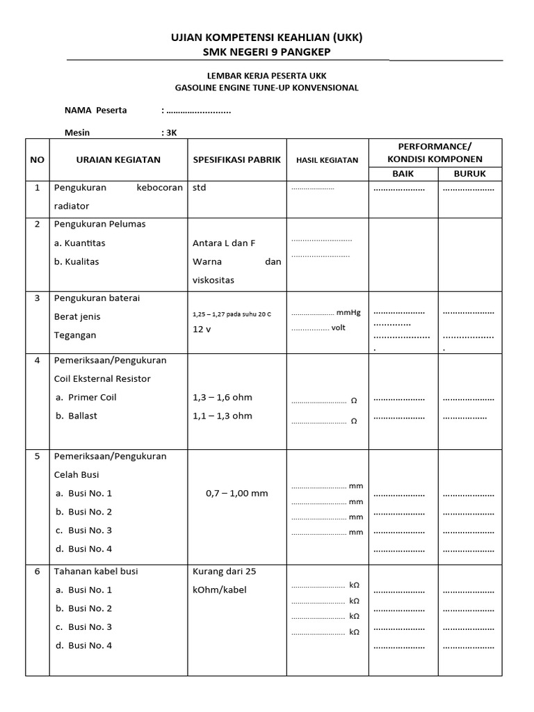 Job Sheet Ukk 2023 | PDF