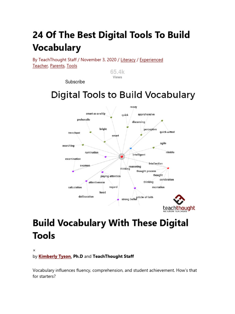 24 of The Best Digital Tools To Build Vocabulary | PDF | Vocabulary ...