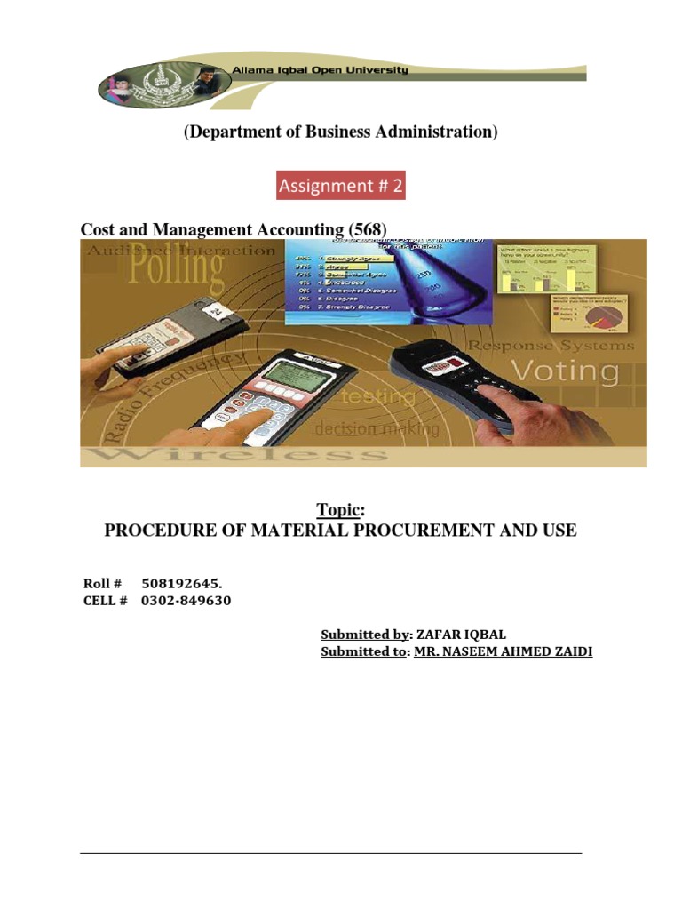 Procedure of Material Procurement and Use (Final) | Cost Of Goods Sold ...