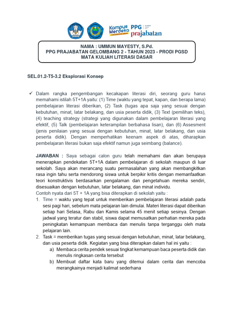 SEL.01.2-T5-3.2 Eksplorasi Konsep | PDF