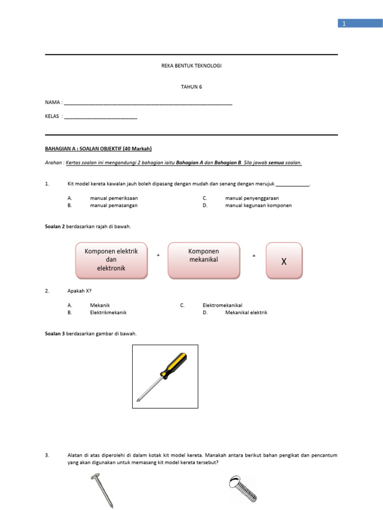 Soalan RBT Tahun 6 | PDF