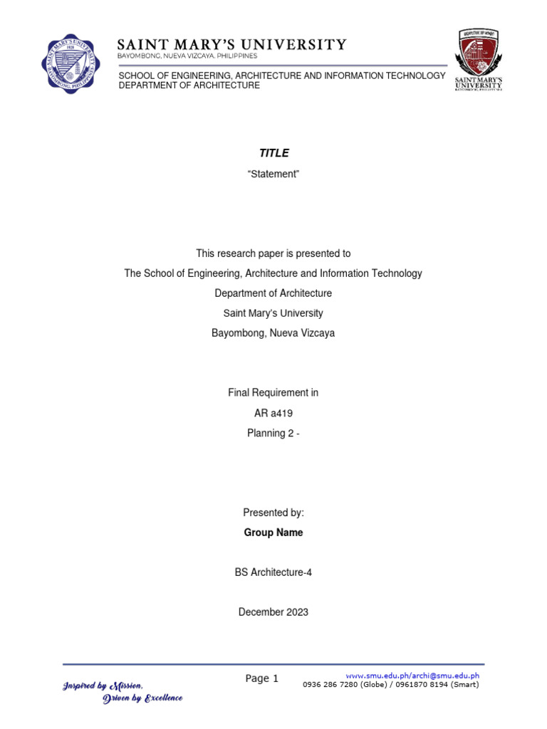 FINAL REQUIREMENT Paper Format Planning 2 | PDF | Infrastructure | Tourism