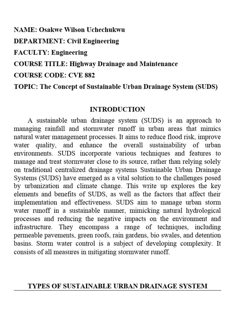 Sustainable Urban Drainage Systems Explained | PDF | Stormwater ...