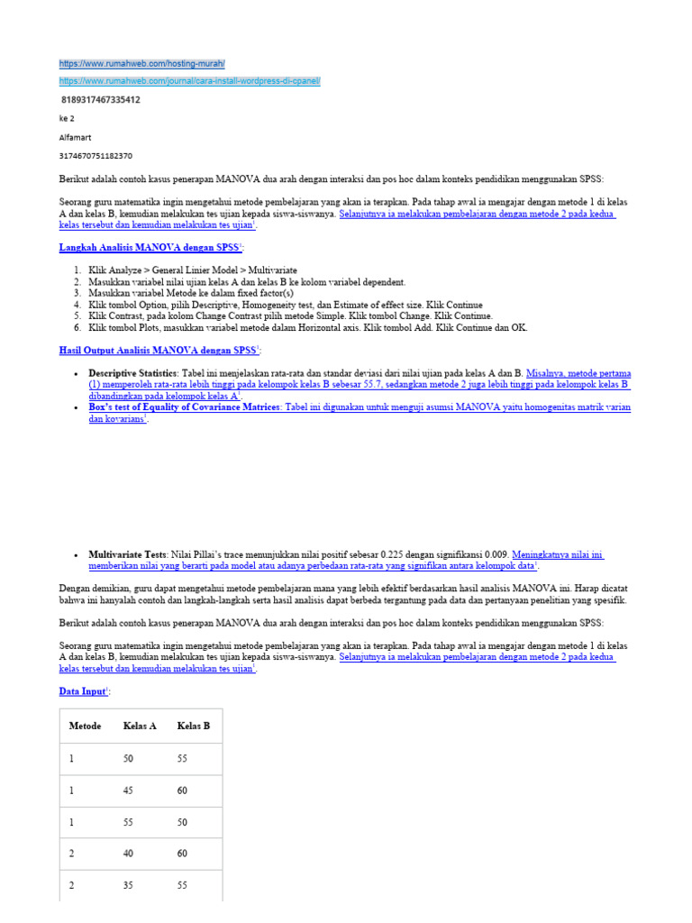 Hasil Analisis Spss | PDF