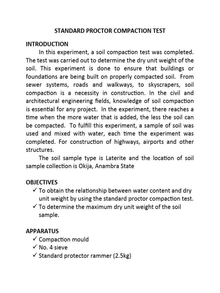 Standard Proctor Compaction Test | PDF | Soil | Natural Materials