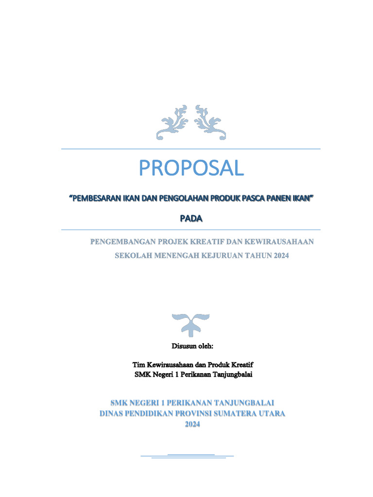 Proposal Pojek Pengembangan PKK SMKN 1 Perikanan Tanjungbalai | PDF
