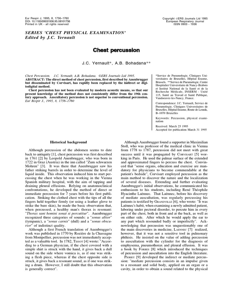 Chest Percussion 1995 | Download Free PDF | Lung