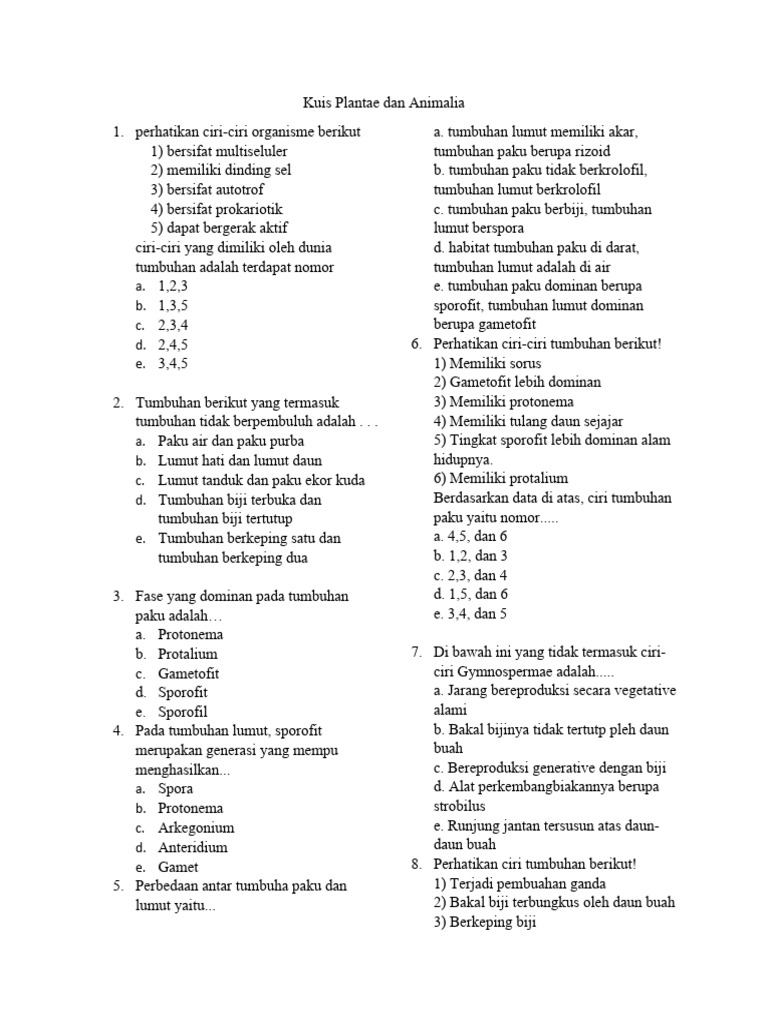 Ulangan Plantae Animalia | PDF