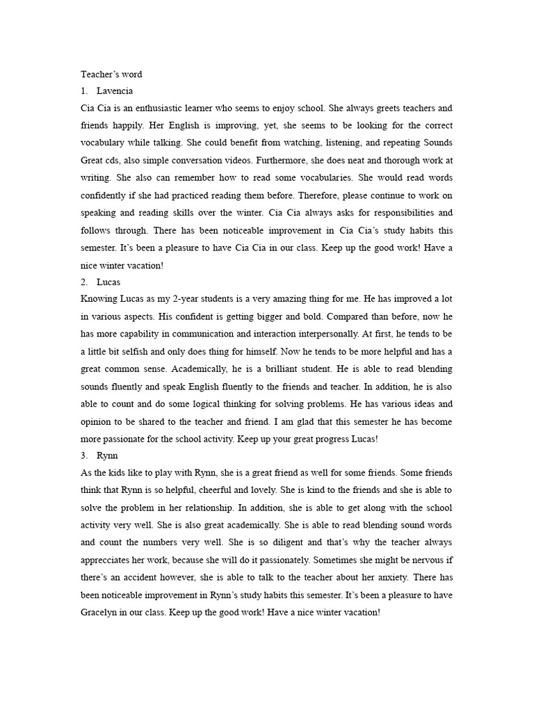 Teachers Words | Download Free PDF | Vocabulary | Thought