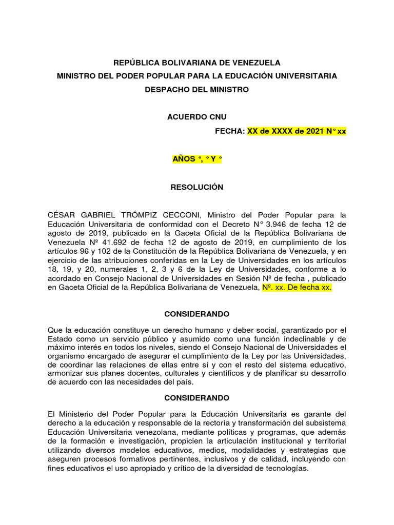 Normativa de Educación Multimodal - MPPEU-CNU | PDF | Educación más alta | Maestros