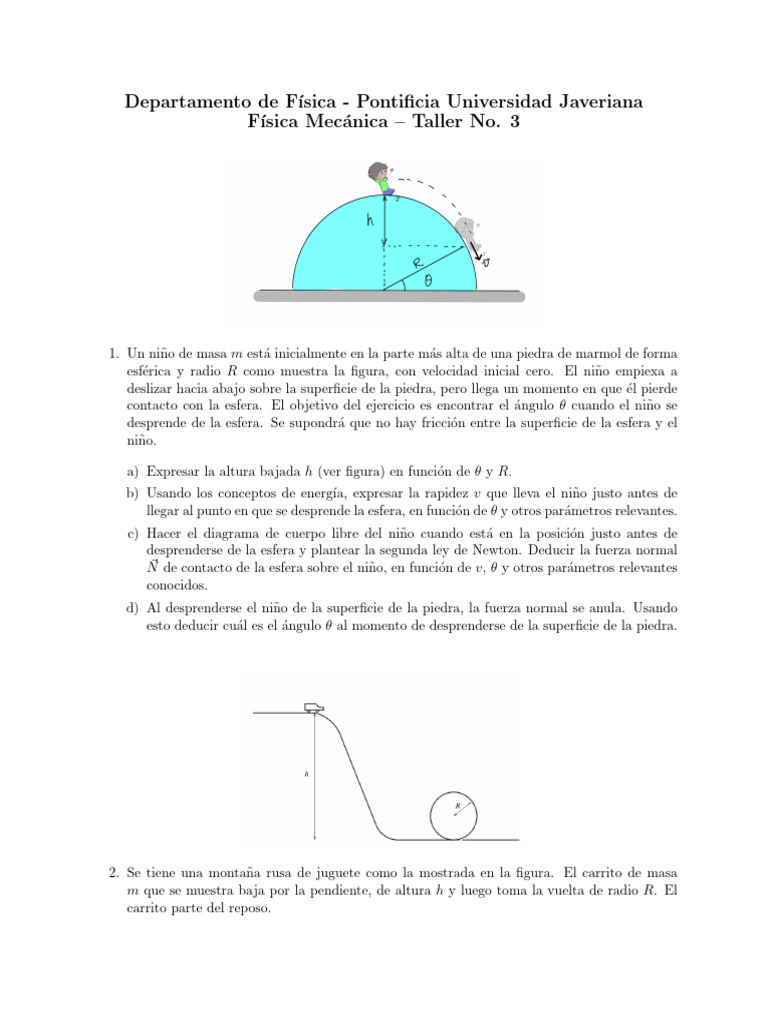 FisicaMecanica Taller3 202410 | PDF | Fricción | Esfera