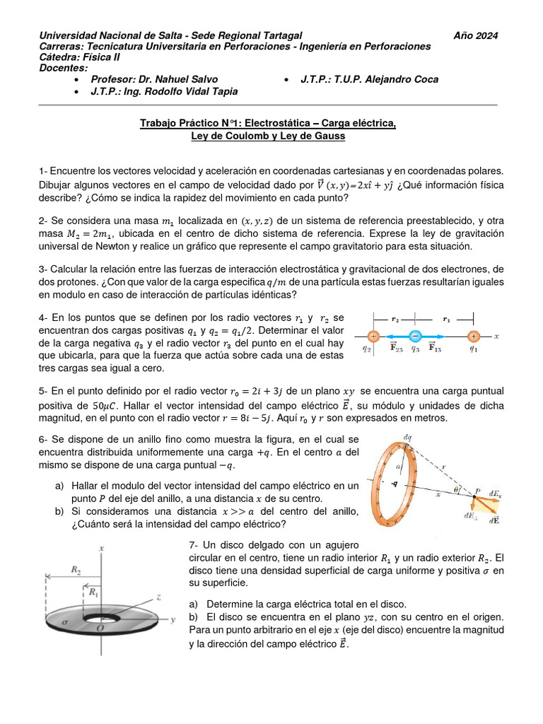 TP1 Electrostatica - Campo Electrico 2024 | PDF | Vector Euclidiano | Fuerza