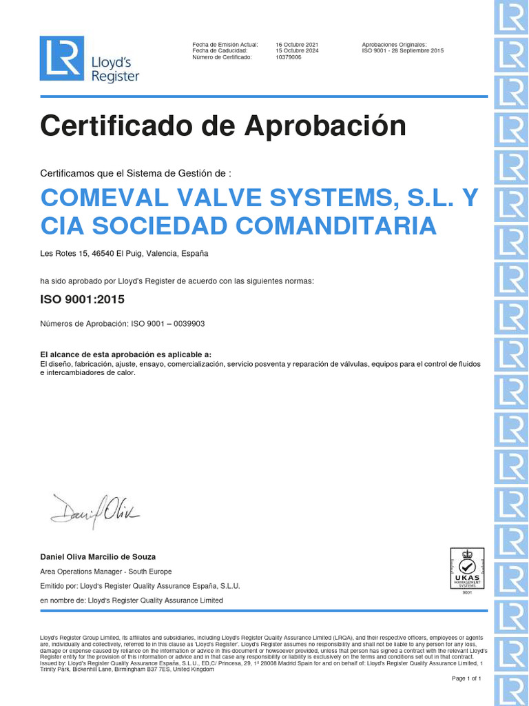 Iso 9001-2015 Comeval Lr-Forest | PDF | Legal Liability | Private Law