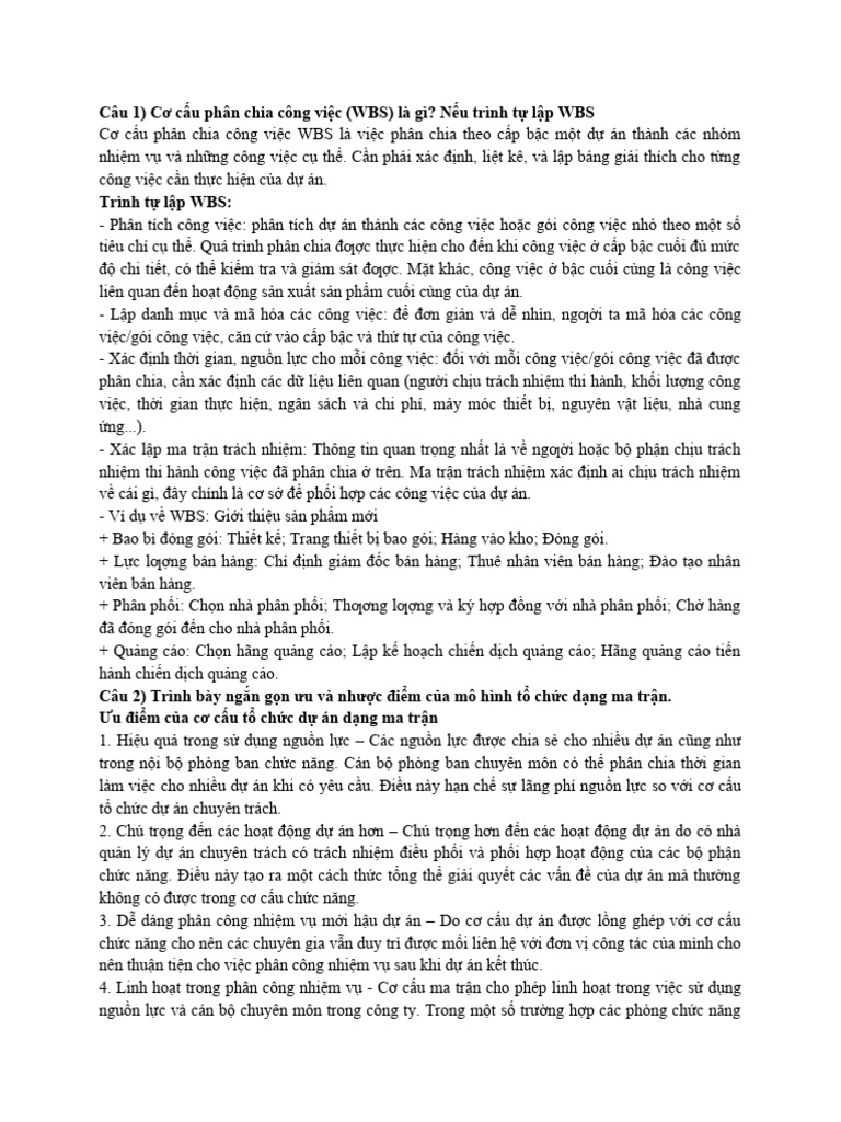 Lý thuyết QTDA | PDF