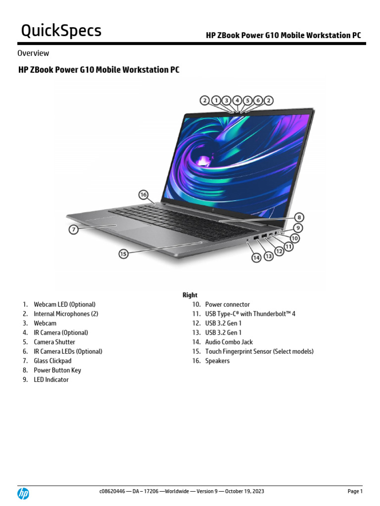 HP Zbook G10 | PDF | Windows 10 | Solid State Drive
