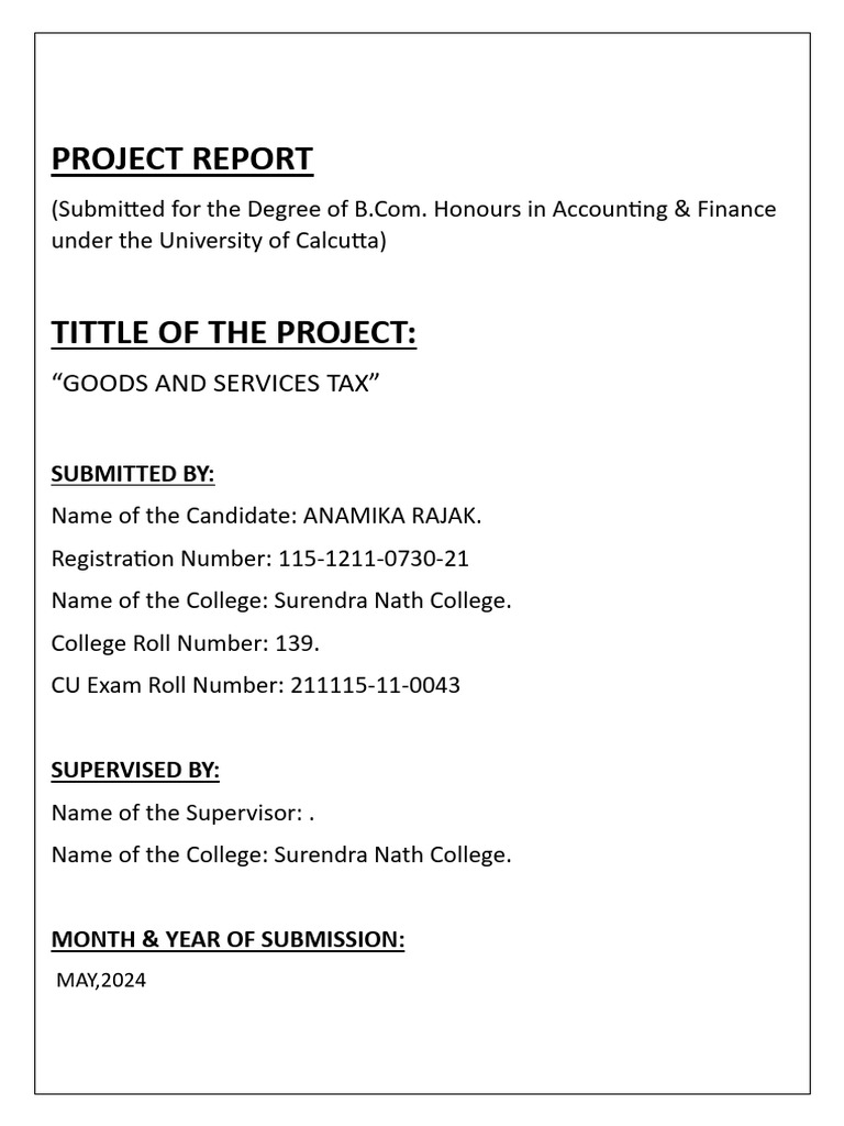 GST Project | PDF | Value Added Tax | Taxes