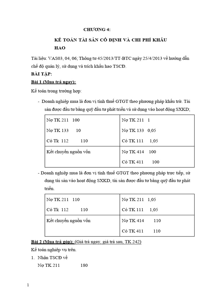 BT KTTC Chương 4 Sol | PDF