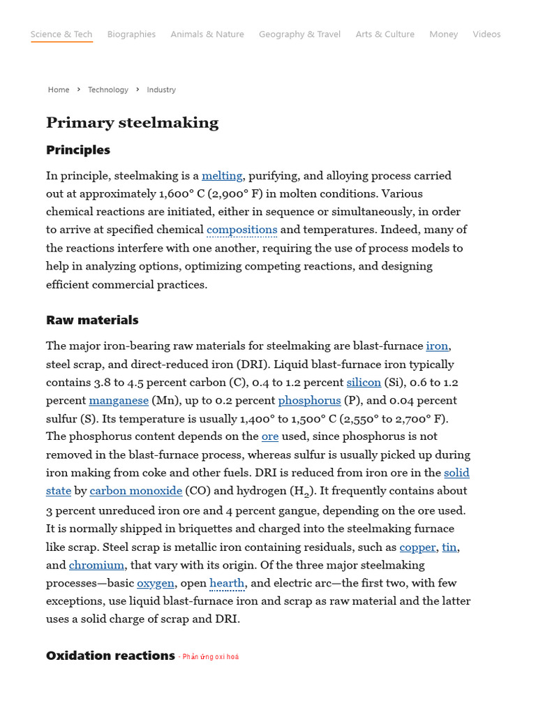 Primary Steelmaking Process Explained | PDF | Steelmaking | Iron