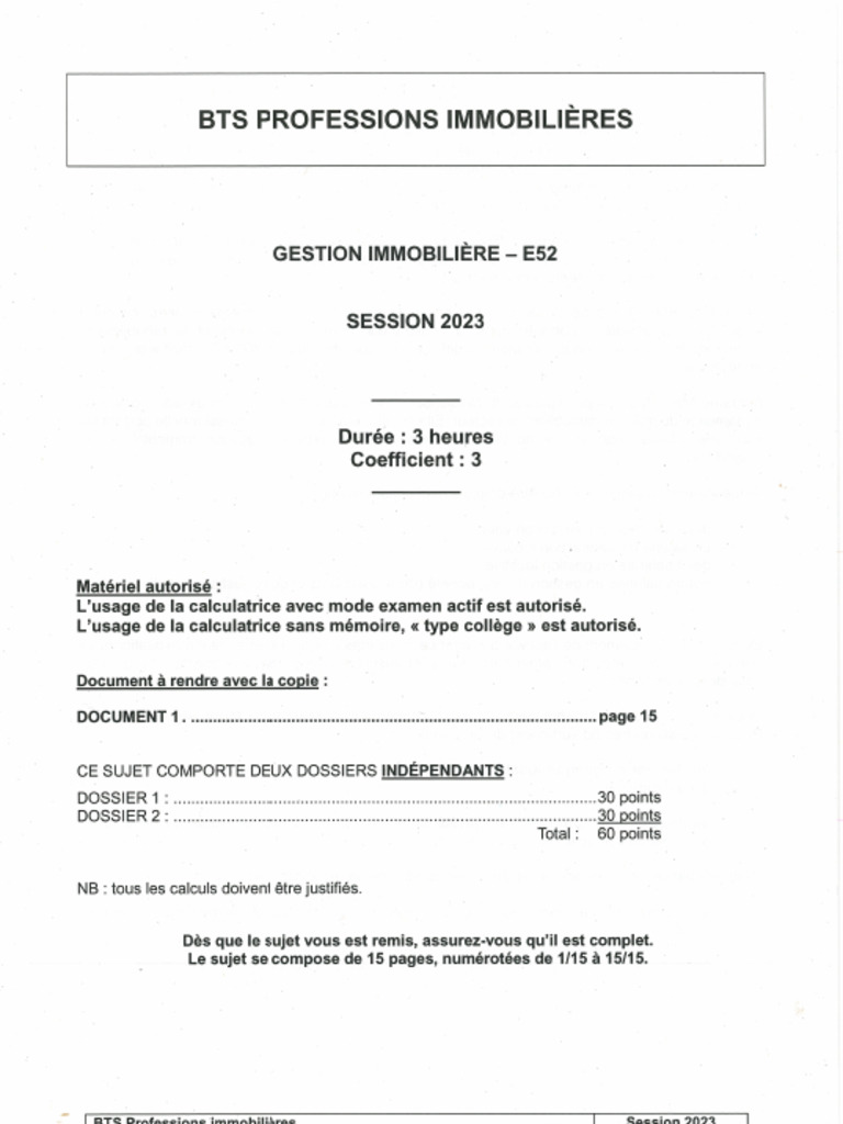 BTS PI Gestion 2023 | PDF