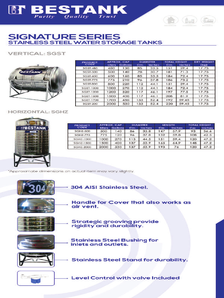 Bestank Stainless Steel Brochure | PDF