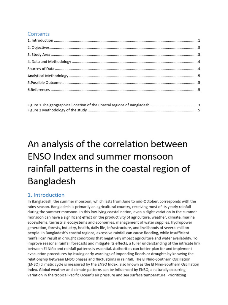 An Analysis of The Correlation Between ENSO Index and Summer Monsoon ...