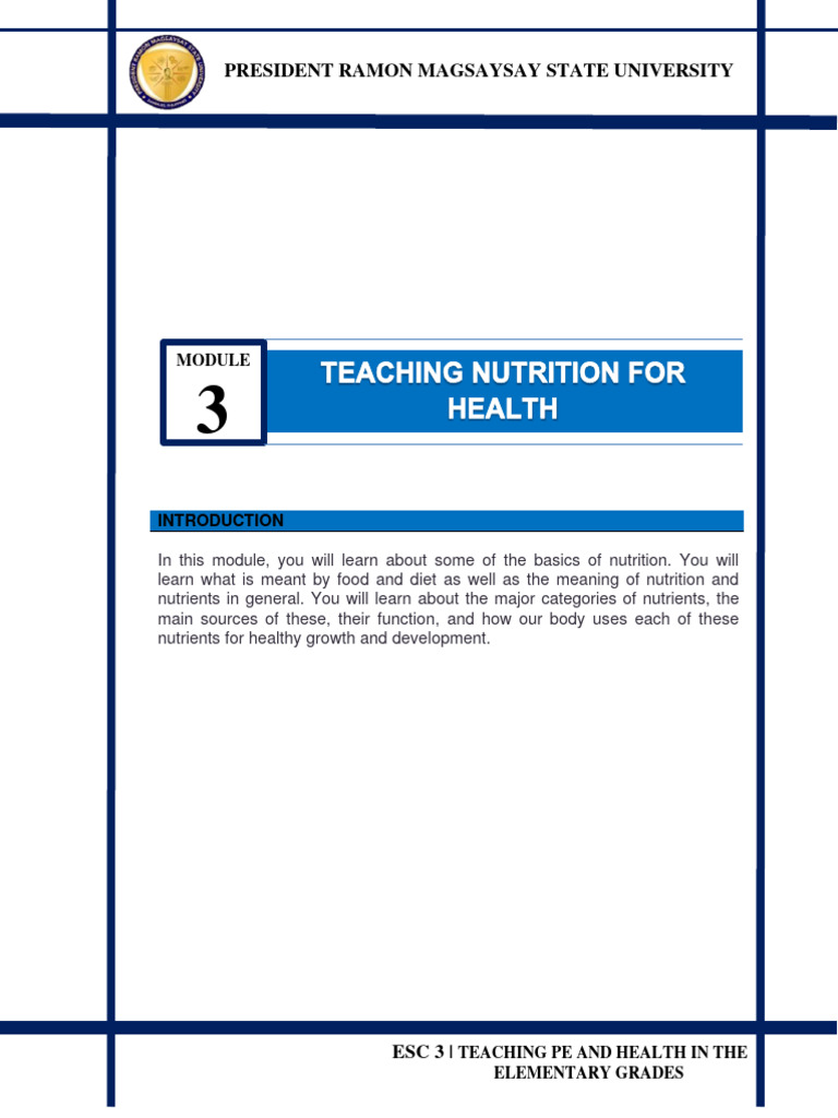 Esc3 Module 3 | PDF | Fat | Foods