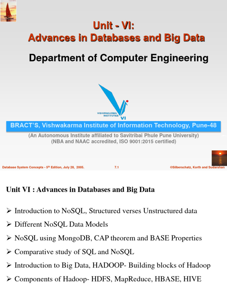 DBMS (UNIT-6) (Advances in Databases and Big Data) | PDF | Apache Hadoop | No Sql