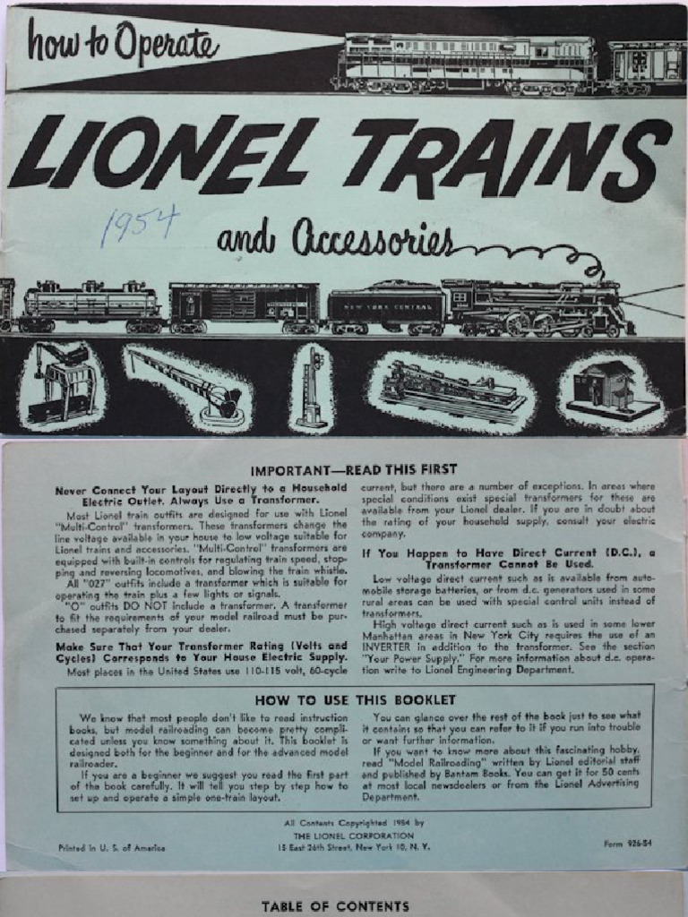 1954 Lionel Trains Access | PDF