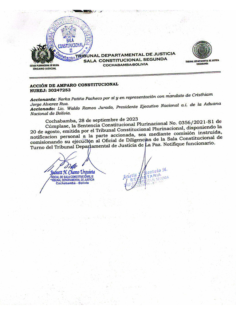 SCP-0356 - 2021-S1 de 20.08.21 - Reincorporacion Aduana Nacional | PDF