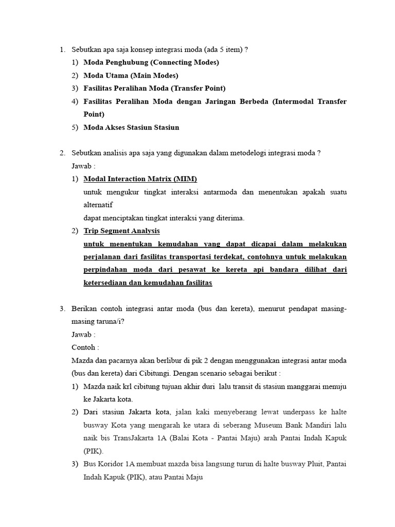 Konsep dan Contoh Integrasi Moda Transportasi | PDF | Bisnis